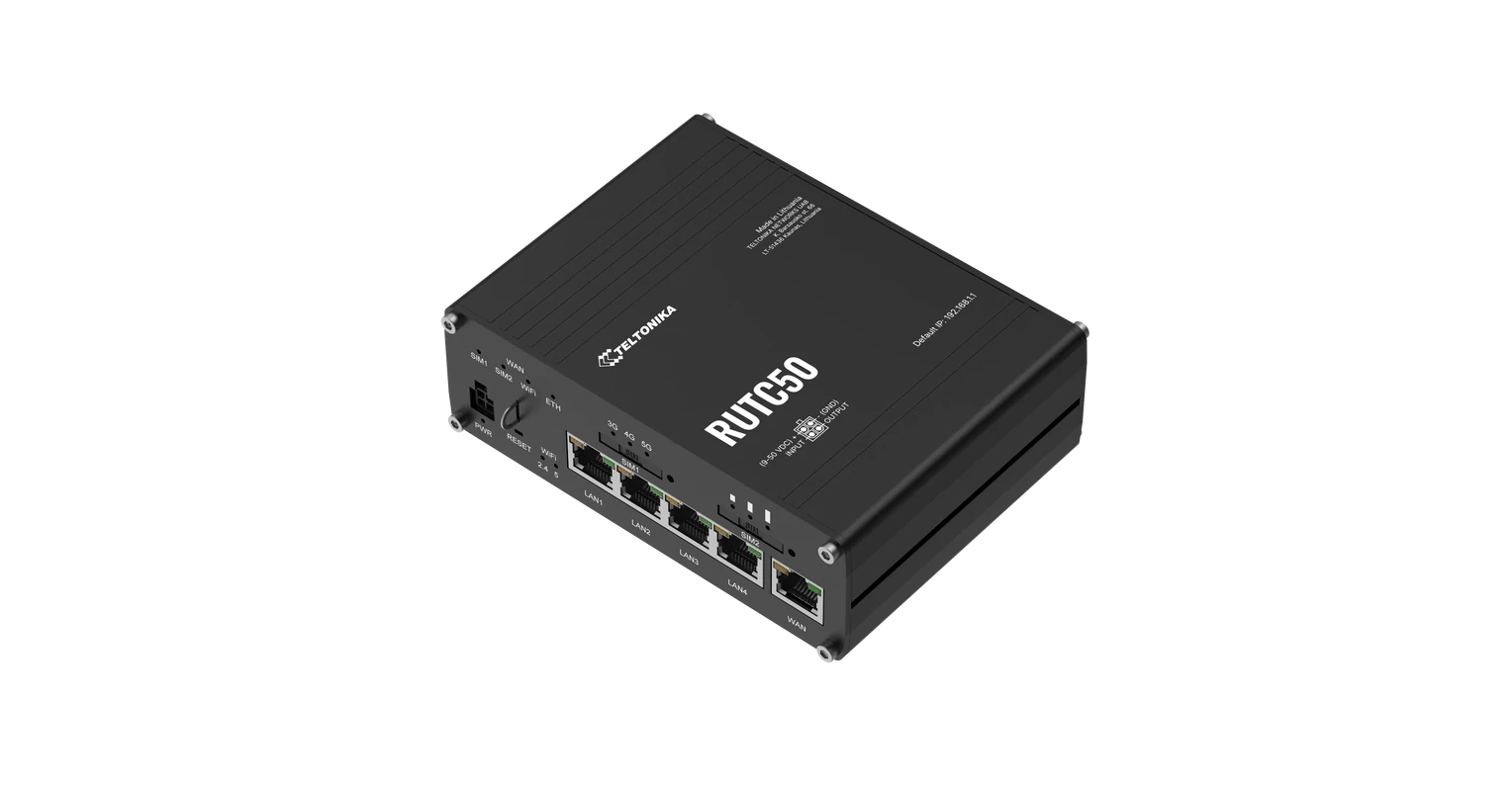 RUTC50 5G Ipari Mobilnet Router WIFI 6 & GNSS & 5 x Gigabit ETH ...