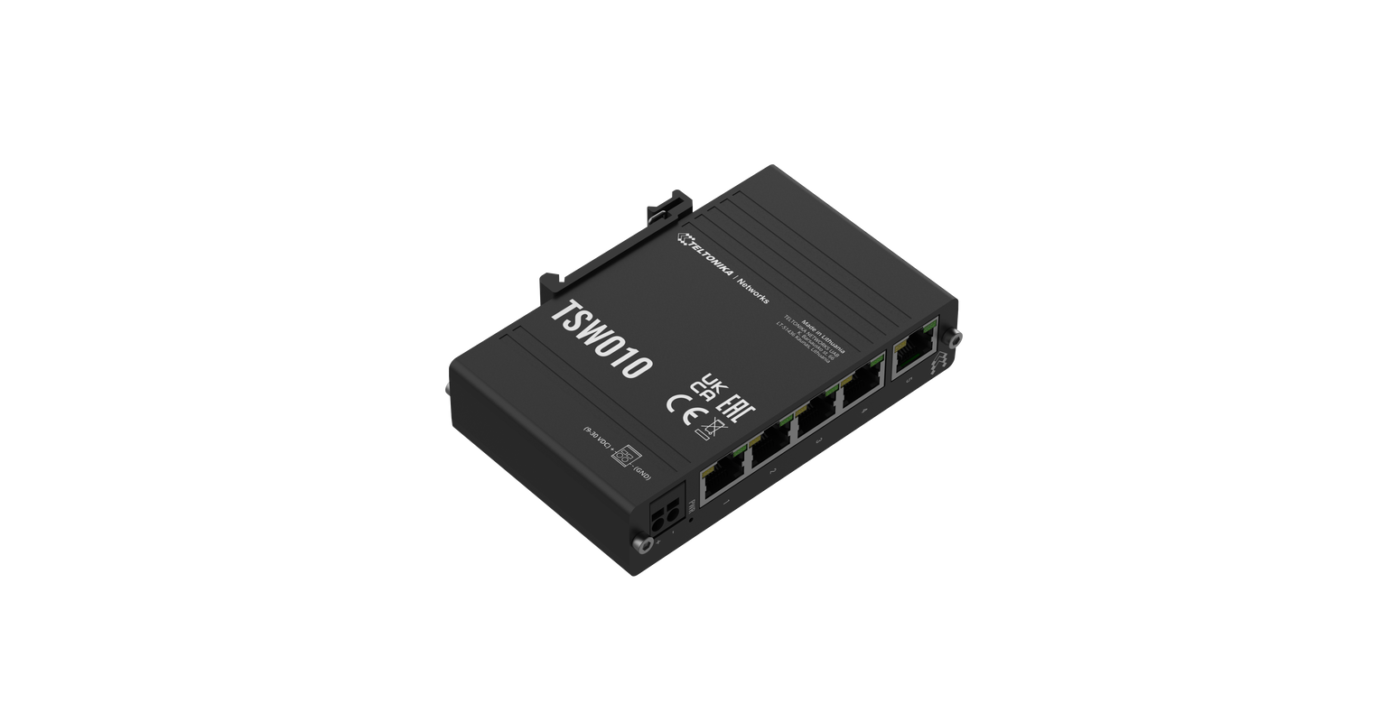 TSW010 Ipari Switch | 5 x 10/100 Ethernet port | Integrált DIN rögzítés ...