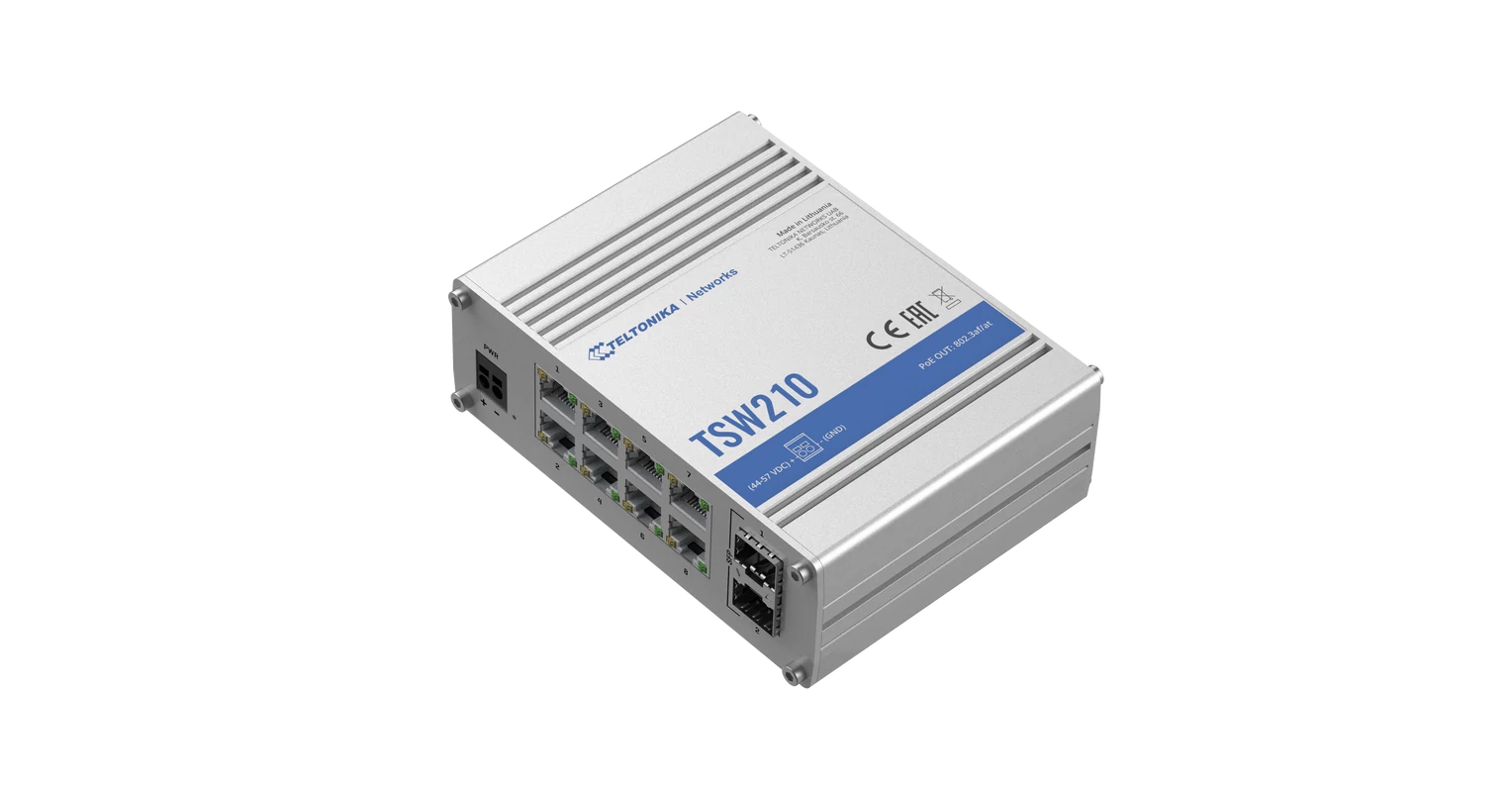 TSW210 Ipari Switch | 8 x Gigabit Ethernet port és 2 x SFP port ...