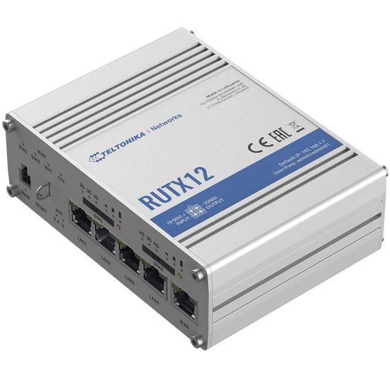 RUTX12 Ipari Mobilnet Router 4G DUAL LTE CAT6 WIFI & BT-LE & GNSS ...